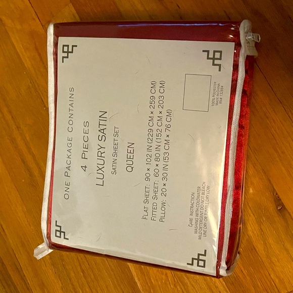 Bedding | Queen Satin Red Sheets | Poshmark